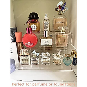 WINKINE Acrylic Riser Display Shelf, 4 Tier Perfume Organizer, Display Riser for Amiibo Funko POP Figures, Tiered Display Stand Small Risers for Display, Acrylic Display for Decoration and Organizer