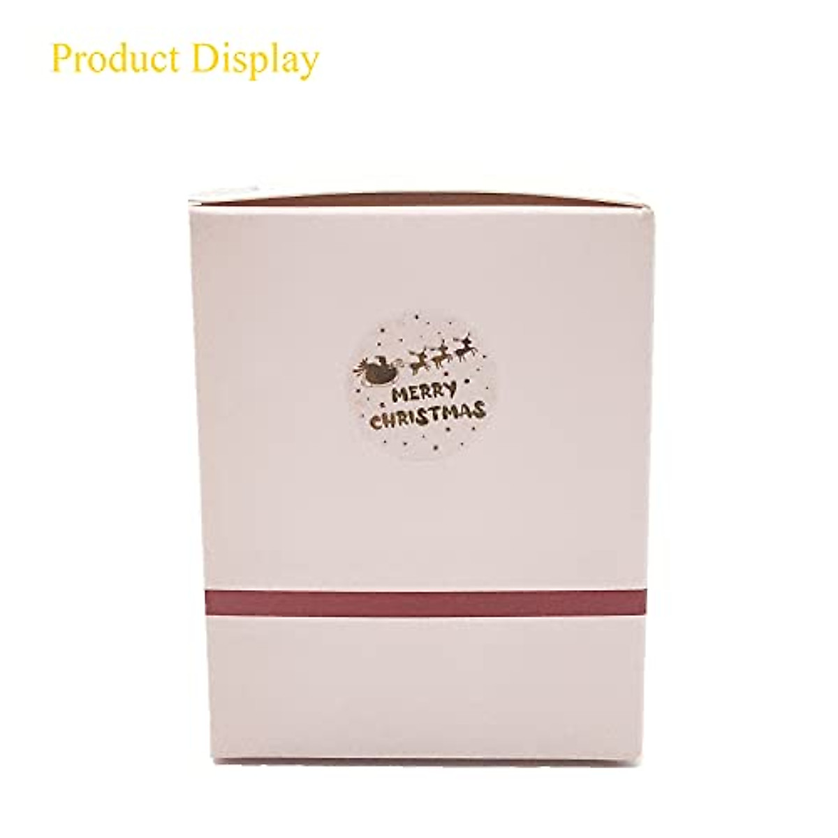 PMCDS2G 500pcs Christmas Stickers Christmas Card Stickers in One Roll for Gift Décor Card Envelopes Sealing Christmas Supplies (1" Four Golden Transparent Patterns)