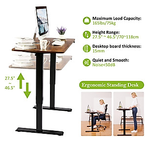farexon Electric Standing Desk 55 x 24In with Charging Station, Stand up Desk with Oversized Mouse Pad, 2 USB Ports & 3 Power Outlets, 4 Caster, 4 Preset Heights Easy to Set, 27''-45'' Lifting Range