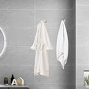 Suprwolf 8 Pack Heavy Duty Double Prong Coat Hooks Wall Mounted with 16 Screws Retro Double Robe Hooks Utility Hooks for Coat, Scarf, Bag, Towel, Key, Cap, Cup, Hat (Black)