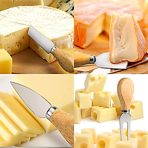 8 Cheese Knives Set-2 Cheese Mini Knife, 2 Cheese Butter Knife, 2 Cheese Spatula & 2 Cheese Fork