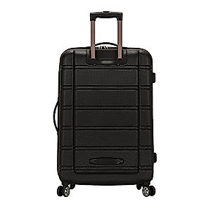 Rockland Melbourne Hardside Expandable Spinner Wheel Luggage, Black, Checked-Large 28-Inch