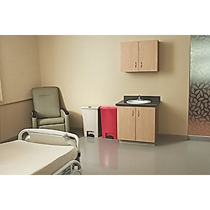 Rubbermaid Commercial Products 1883458 Streamline Slim Step-On Plastic Trash Garbage Can, 13 Gallon, Beige