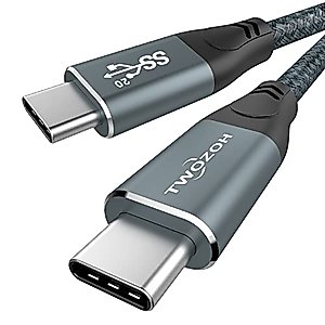 Twozoh USB C to USB C Cable 100W 10FT, USB 3.2 Gen 2 X 2 20Gbps Data Transfer PD Fast Charging USB C 3.1 Type C Cable, 4K@60Hz Video Monitor Nylon Braided Cord for Thunderbolt3/4/MacBook/iPad/Galaxy