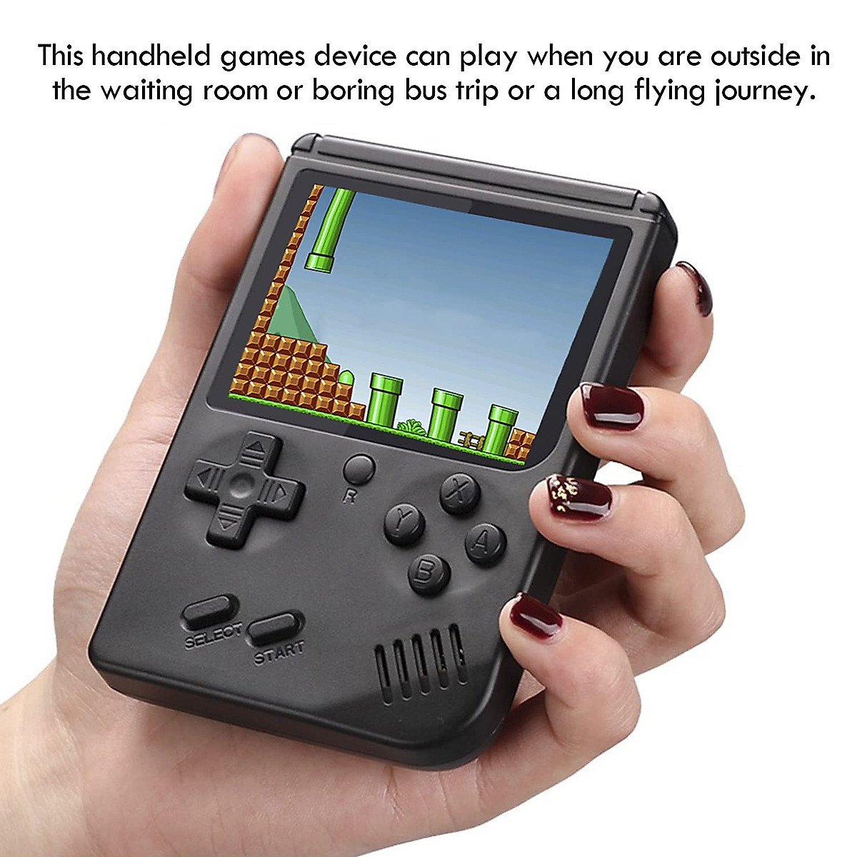 BYLGKE Handheld Games Electronic Games Console for Kids/Adults - 8 Bit 168 Classic Games 3 Inch Screen Retro Games Console with Controller for 2 Player on TV (Black)