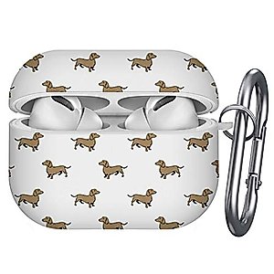 Art-Strap Protective Case, Compatible with AirPods Pro - Shockproof Soft TPU Gel Case Cover with Keychain Carabiner Replacement for Apple AirPods Pro (Dachshund Dog)
