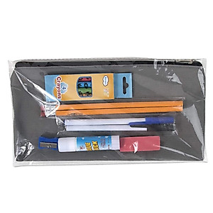 Trail maker 24 Pack Bulk Backpacks with School Supplies for Kids, 15 Inch Bulk Backpacks with 12 Piece Wholesale School Supply Kits (Mixed Set)