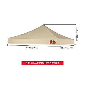 MASTERCANOPY Replacement Pop Up Canopy Top (10x10, Beige)