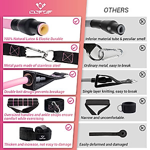 Resistance Bands with Handles for Women, 5 Level Exercise Bands Workout Bands for Physical Therapy, Yoga, Pilates, Door Anchor, Storage Pouch(colour)