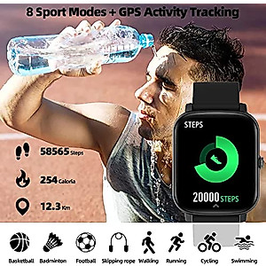 Smart Watch for Android Phones with Call Receive/Dial, 1.7“ IP68 Waterproof Fitness Tracker with Heart Rate SpO2, Sleep Tracker Voice Control Sport Activity Trackers Smartwatch for Women Men