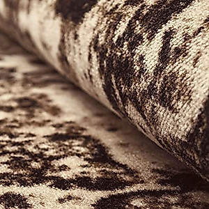 BNM Indoor Runner Rug, Modern Home Decor for Living Space, Kitchen/ Dining Room, Bedroom, Office Floor, Entryway, Non-Slip Machine Washable Rugs, Oswell Collection, 2' 7" x 8', Chocolate