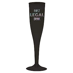 Finally 21 Hot Stamp Champagne Glasses - 5.5 oz | Pack of 16