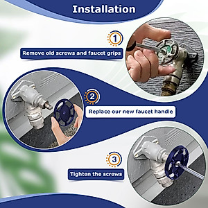 Dreyoo 2 Pack Outdoor Faucet Handles, Oval Spigot Handles Compatible with Arrowhead PK1290, 12 Point Faucet Knob for Outside Hose Bibb, Garden Valves and Frost Proof Wall Hydrants (Blue)