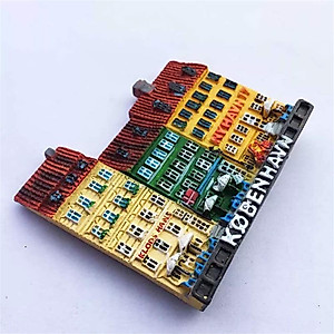 Fridge Magnet Nyhavn Copenhagen Denmark Nordic 3D Resin Handmade Craft Tourist Travel City Souvenir Collection Letter Refrigerator Sticker