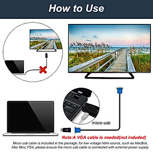 BENFEI HDMI to VGA, Gold-Plated HDMI to VGA Adapter (Male to Female) Compatible for Computer, Desktop, Laptop, PC, Monitor, Projector, Raspberry Pi, Roku, Xbox, PS4, MacBook, Mac Mini and More