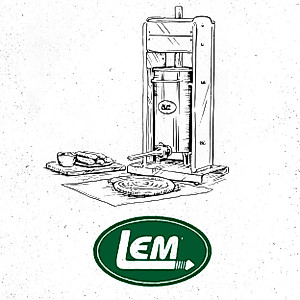 LEM Products Mighty Bite Vertical Stainless Steel 5 Pound Capacity Sausage Stuffer with Plastic Stuffing Tubes,Silver