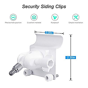 [Upgraded Version] HOLACA Vinyl Siding Clips for Arlo ZUMIMALL Ring Eufy Security Camera, Hanger Hooks for Mounting Security Camera, Weatherproof Stainless Steel Material (1 Pack, White)