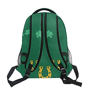 ODAWA Luck Truck Shamrocks St Patricks School Bookbag Big Backpacks for High School Travel Laptop Backpack