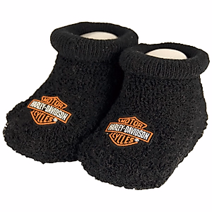 Harley-Davidson Baby Boys' Boxed Stretch Terry Booties, Black S9LBL20HD (0/3M)