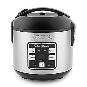 Aroma Housewares Select Stainless Digital Rice & Grain Multicooker, Rice Cooker 4 Cup uncooked, (ARC-914SBDS)