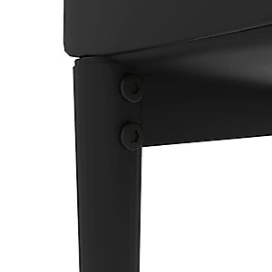 YISH W24138516 PU Leather Dining Chairs Armless Side Set of 4 with Metal Legs, Cushioned Seat Accent Backrest Living Room Kitchen Lounge, Black