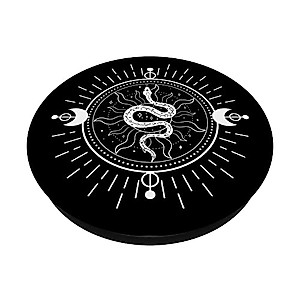 Witchy Aesthetic Mystic Snake Sun Moon Sacred Geometry PopSockets Swappable PopGrip