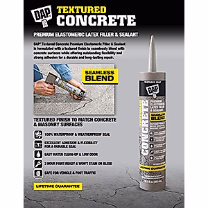 DAP 7079808676 Concrete Filler, Textured Gray, 10 Ounces