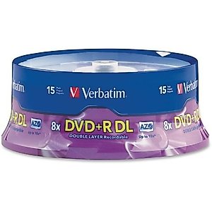 Verbatim - 8x Double Layer DVD+R - 15 pack spindle