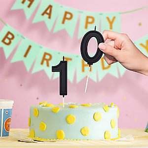 Black 30 Number Birthday Candle for Cake, 2.76 Inch Number Cake Candles for Wedding Anniversary Decoration Happy Birthday Party Celebration
