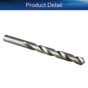 Auniwaig 12.5mm Twist Drill Bit, HSS-4241 Straight Shank Drilling Twist Drill Bit, for Metal Wood Steel Aluminum Alloy Manual Work DIY Silver Color 1pc