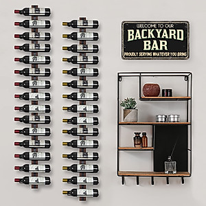 Wine Rack Wall Mounted for 24 Wine Bottles, Wall Wine Rack Wood Wine Racks for Wall, Wine Holder Wall Mounted Wine Bottle Racks for Kitchen, Dining Room, Bar