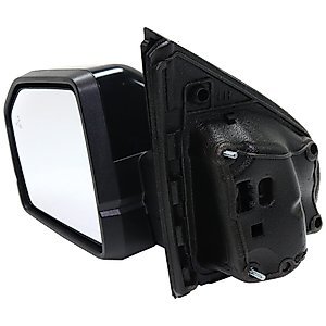 Kool Vue Driver Side Power Heated Mirror for Ford F-150 2015-2020 Power Fold With Signal Light, Blind Spot Monitor, Memory & Puddle Lamp Paintable