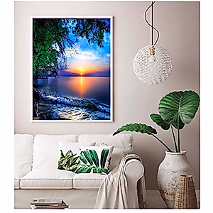 LVIITIS Beach Diamond Painting Kits for Adults Full Drill,Diamond Arts Dotz Beach Pictures Craft for Home Wall Decor 14x18 inch