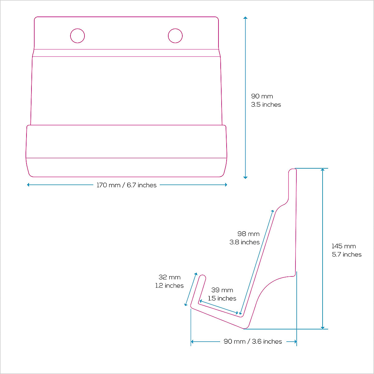 BRAINWAVZ Gaming Keyboard Stand for Wall Mounting - Adhesive or Screw Mount Installation - Stylish and Space Saving Solution for Gamers, Home & Office (KBW01)
