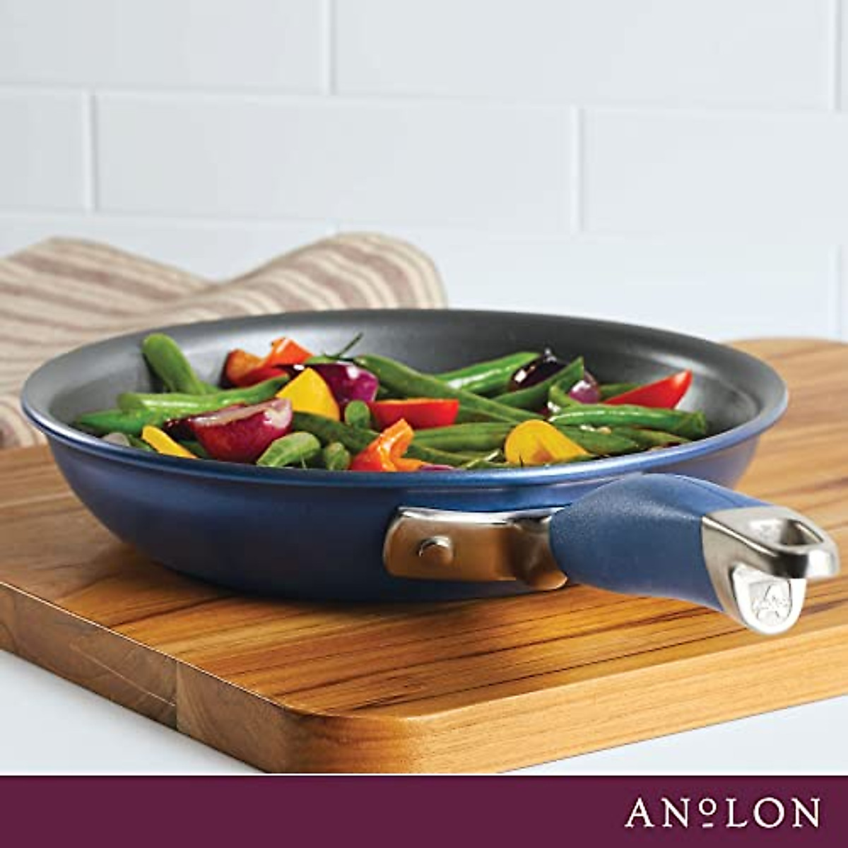 Anolon Advanced Hard-Anodized Nonstick Frying Pan / Nonstick Skillet, 8 Inch, Indigo