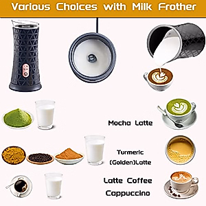 Electric Milk Frother Latte Steamer - 4 in 1 Milk Steam Automatic Milk Heater Foamer Frothing Machine Hot Cold Coffee Froth Maker for Espresso Cappuccino Almond Nutmilk Hot Chocolate