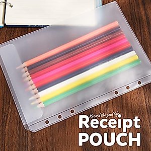 2 Pack A5 Refill Paper & 2PCS A5 Loose Leaf Pockets & 1 Pack 160PCS Index Tab with Ruler, LEOBRO A5 Planner Inserts, 6 Hole A5 Lined Paper Refill for 6 Ring Refillable Binder Planner Journal Notebook