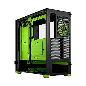Fractal Design Pop Air RGB Green Core - Tempered Glass Clear Tint - Honeycomb Mesh Front – TG Side Panel - Three 120 mm Aspect 12 RGB Fans Included – ATX High Airflow Mid Tower PC Gaming Case