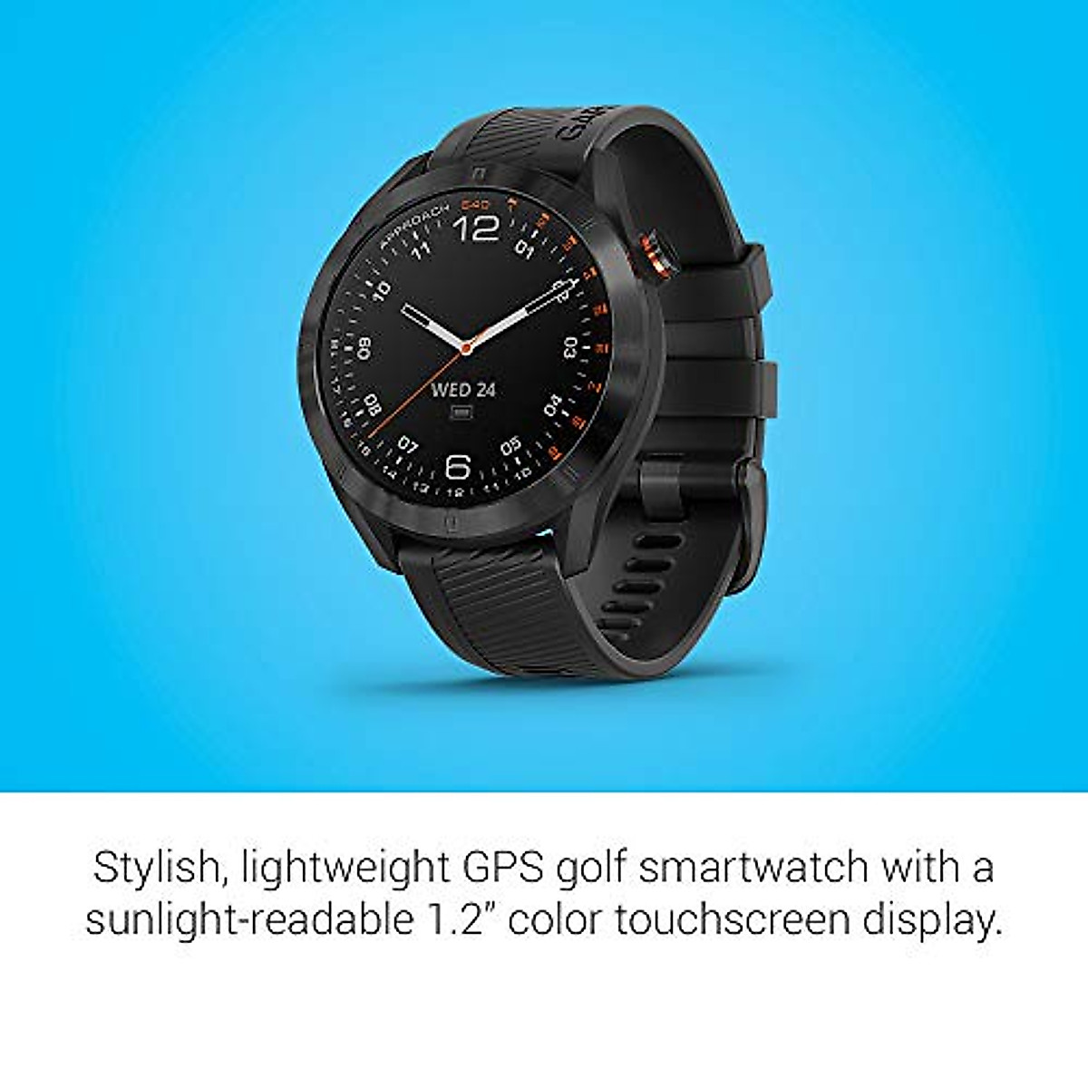 Garmin Approach S40, Stylish GPS Golf Smartwatch, Lightweight with Touchscreen Display, Black