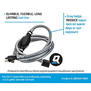Quicksilver 8M0061885 Fuel Line Assembly - 8 Feet Long with Primer Bulb