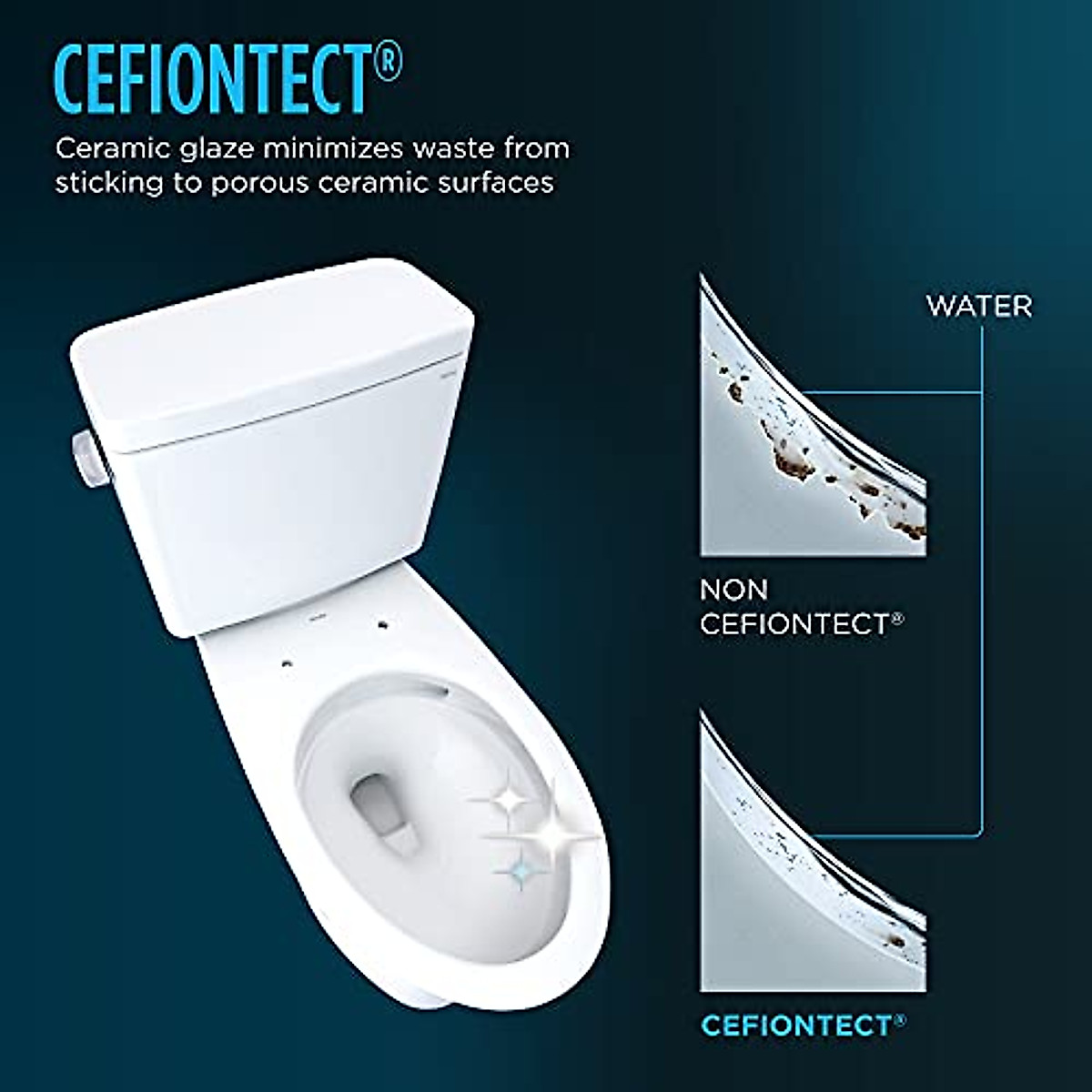 TOTO Drake Two-Piece Elongated 1.28 GPF TORNADO FLUSH Toilet with CEFIONTECT, Cotton White - CST776CEG#01