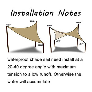 JETEVIOS Waterproof 13'x13'x13' Triangle Solid Sun Shade Sail Canopy UV Resistant for Outdoor Patio Garden Backyard Beige