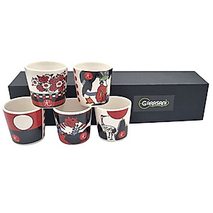 GARASANI 5 Pack Soju Shot Glasses with Korean Traditional Flower Card Game Print Hwatu Korean Soju, Whiskey, Tequila, Vodka, Espressos