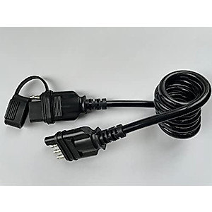4 Pin Trailer Plug Play Extender Wiring Extension Harness 4 Way Male and Female Wiring Harness Adapter Coiled Extension Wiring Cable 28"