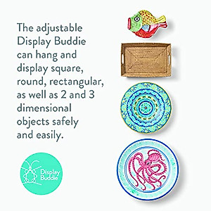 Display Buddie 3-Pak Extra-Large Adjustable Plate Hanger for Plates, Platters, Bowls & Oval, Square, Rectangular Objects up to 18"-24" Diameter and up to 10 lbs…
