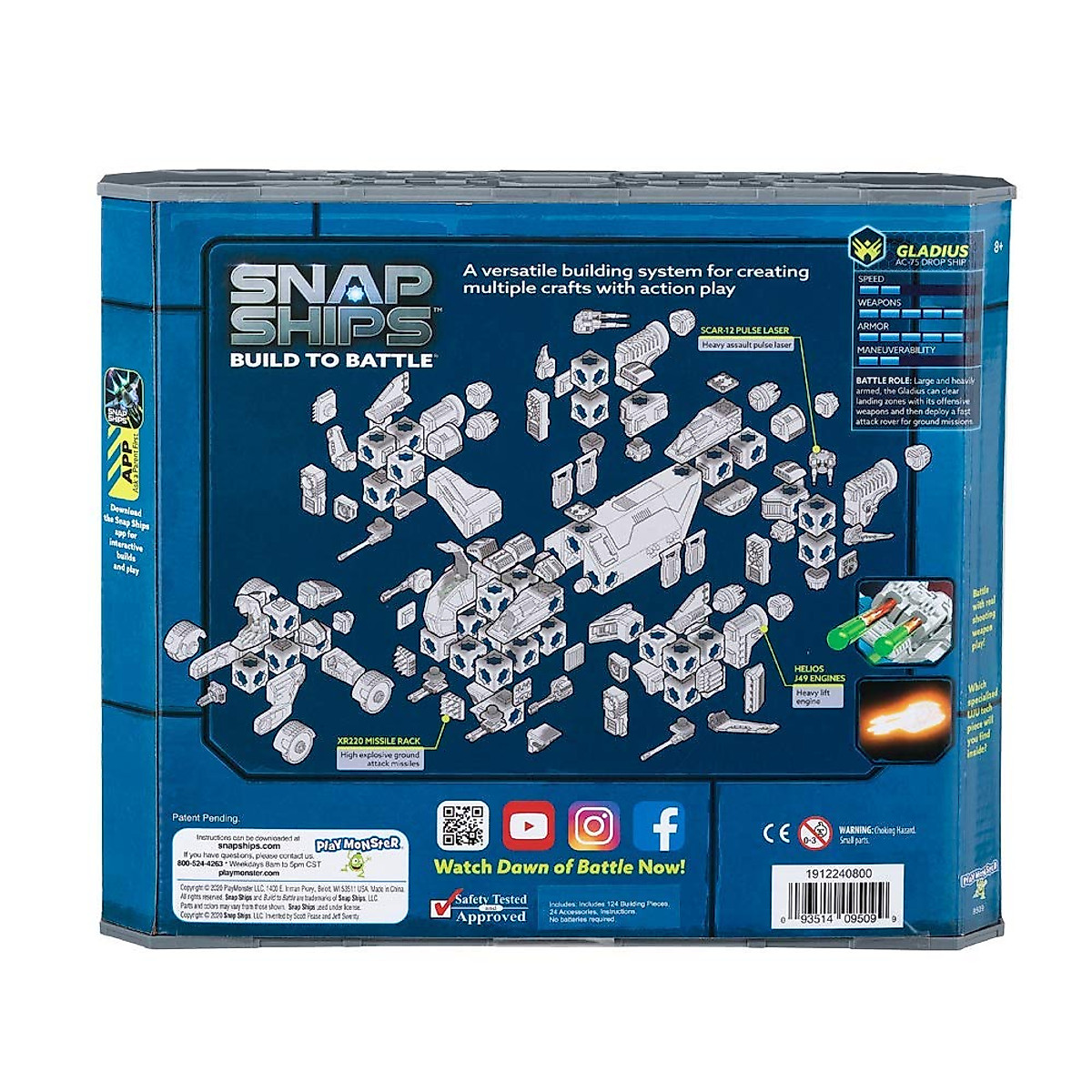 Snap Ships Gladius AC-75 Drop Ship - Construction Toy for Custom Building and Battle Play - Ages 8+