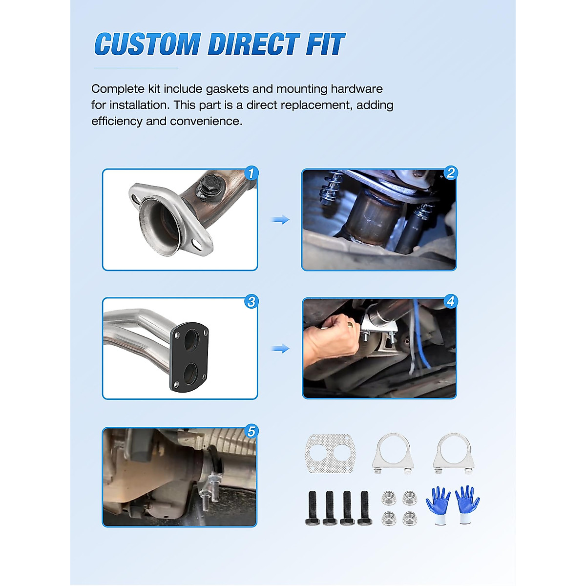 Nilight Catalytic Converter for Ford F250 F350 F450 F550 Super Duty 2005 2006 2007(EPA Standard)