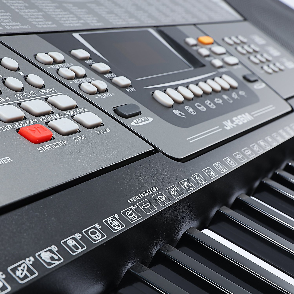 Joy 61-Key Standard Music Keyboard Kit Including USB Music Player Function, Bundle with Headphone, Stand, Stool, Power Supply (JK-66M Kit)