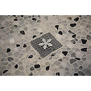 DrainWig Shower, Sink, and Bathtub Disposable Drain Hair Stopper As Seen On Shark Tank, Flower, White, 12 Pack