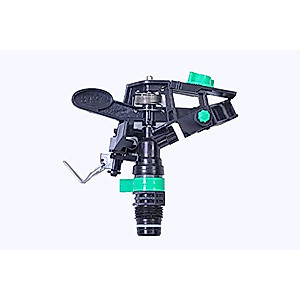 Pulsating, Impact Sprinkler with Stand (Spike) Pack of 2, for Garden Lawn and Yard by APT, Features Stainless Steel Fulcrum Pin Package Includes 2 pcs Hose connectors